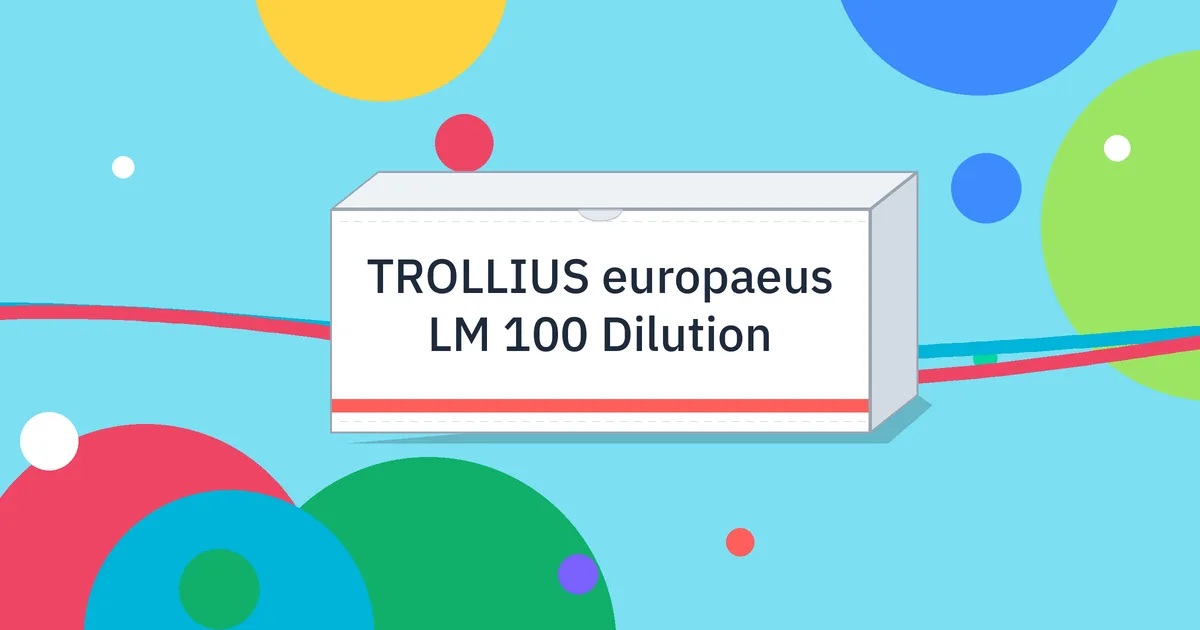 Symbolbild: Packung mit der Aufschrift TROLLIUS europaeus LM 100 Dilution (PZN 13252832) – Verfügbarkeit und Bezug in Apotheken in Frankfurt am Main