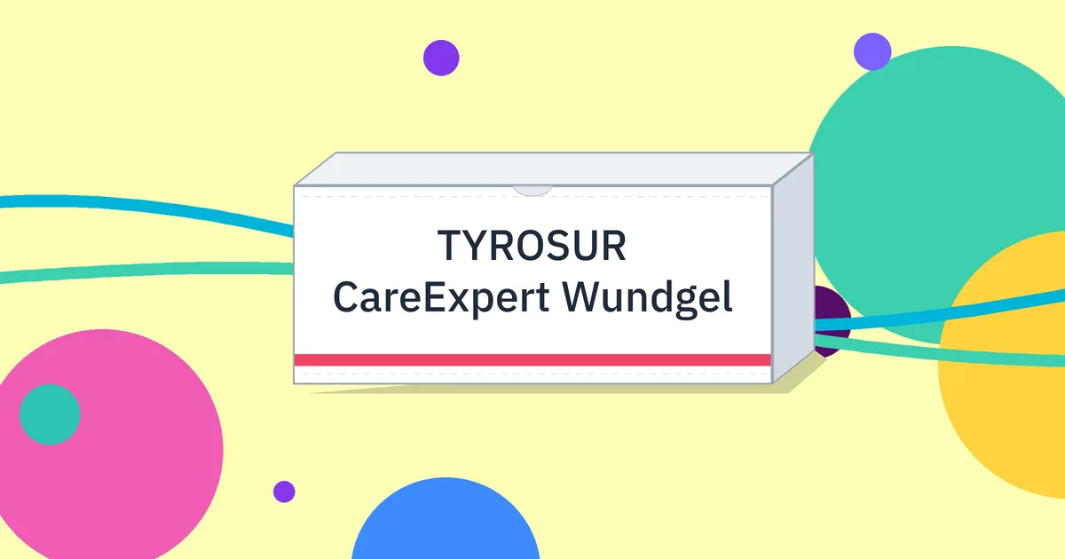 Symbolbild: Packung mit der Aufschrift TYROSUR CareExpert Wundgel (PZN 12742439) – Verfügbarkeit und Bezug in Apotheken in Frankfurt am Main