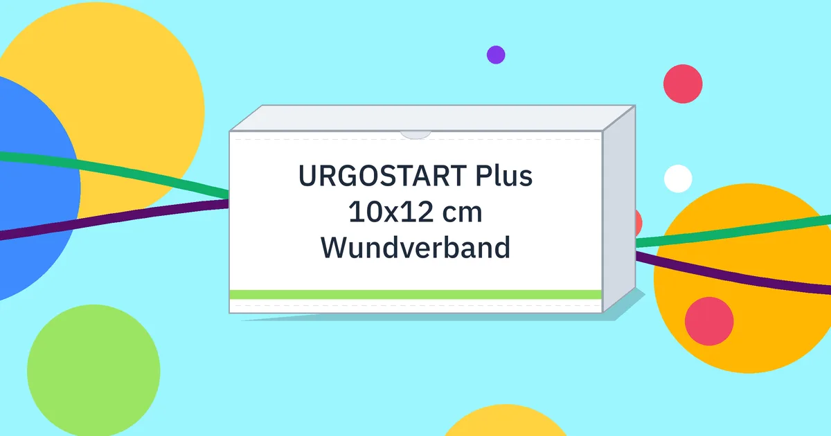 Symbolbild: Packung mit der Aufschrift URGOSTART Plus 10x12 cm Wundverband (PZN 18730644) – Verfügbarkeit und Bezug in Apotheken in Frankfurt am Main