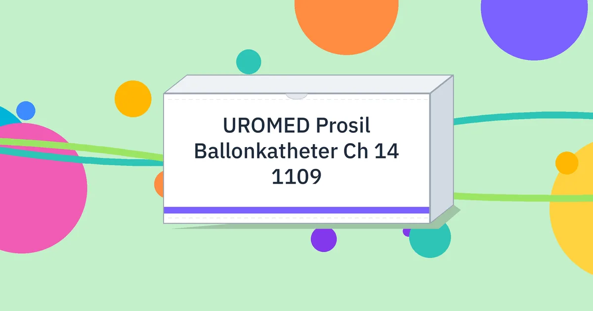 Symbolbild: Packung mit der Aufschrift UROMED Prosil Ballonkatheter Ch 14 1109 (PZN 05356003) – Verfügbarkeit und Bezug in Apotheken in Frankfurt am Main