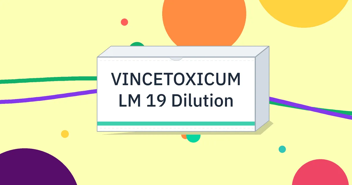Symbolbild: Packung mit der Aufschrift VINCETOXICUM LM 19 Dilution (PZN 13274621) – Verfügbarkeit und Bezug in Apotheken in Frankfurt am Main