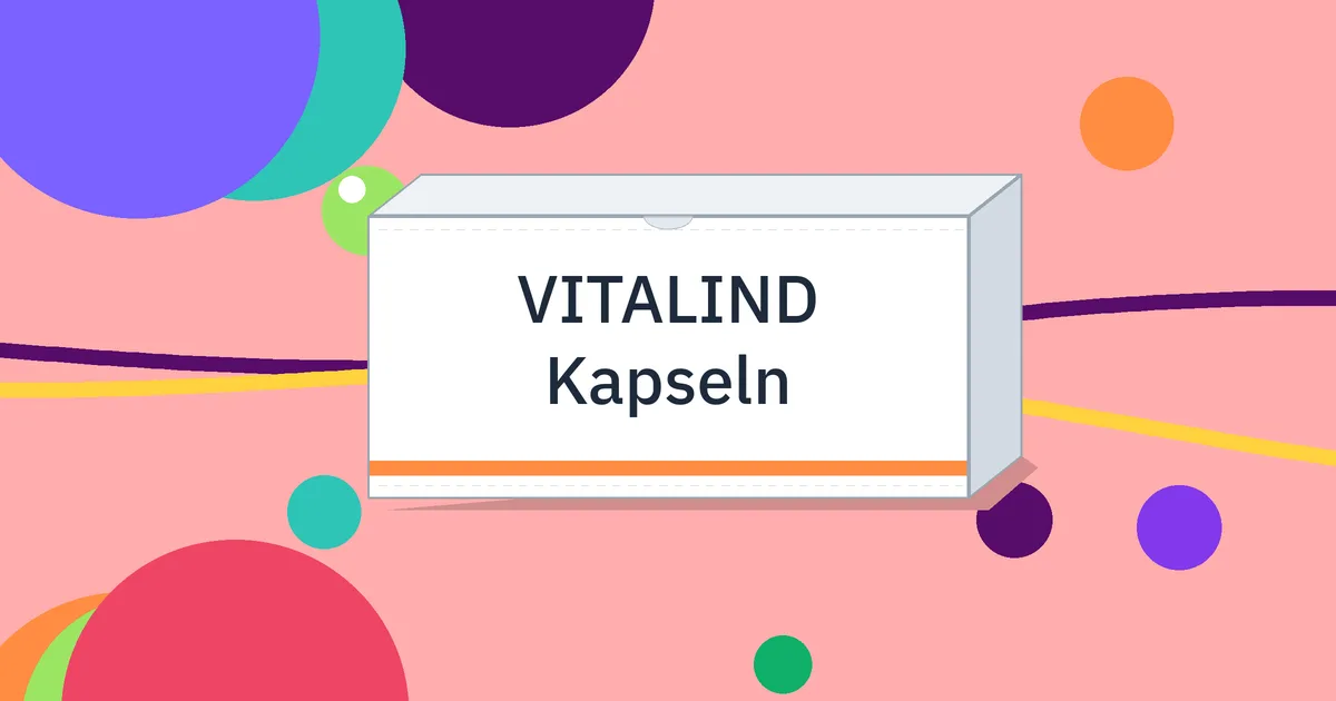 Symbolbild: Packung mit der Aufschrift VITALIND Kapseln (PZN 18179821) – Verfügbarkeit und Bezug in Apotheken in Frankfurt am Main