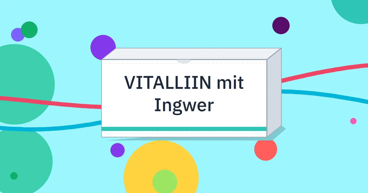 Symbolbild: Packung mit der Aufschrift VITALLIIN mit Ingwer (PZN 06146408) – Verfügbarkeit und Bezug in Apotheken in Frankfurt am Main