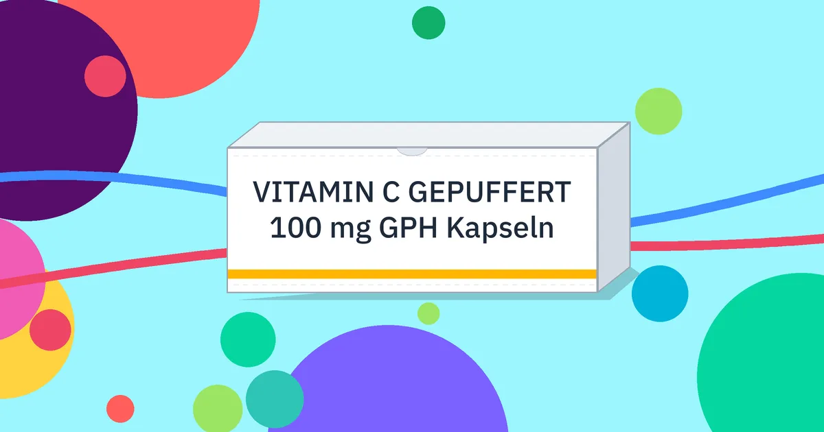 Symbolbild: Packung mit der Aufschrift VITAMIN C GEPUFFERT 100 mg GPH Kapseln (PZN 06923622) – Verfügbarkeit und Bezug in Apotheken in Frankfurt am Main