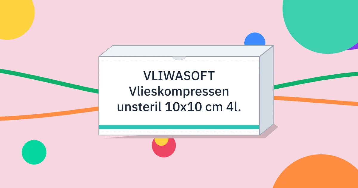 Symbolbild: Packung mit der Aufschrift VLIWASOFT Vlieskompressen unsteril 10x10 cm 4l. (PZN 03806933) – Verfügbarkeit und Bezug in Apotheken in Frankfurt am Main
