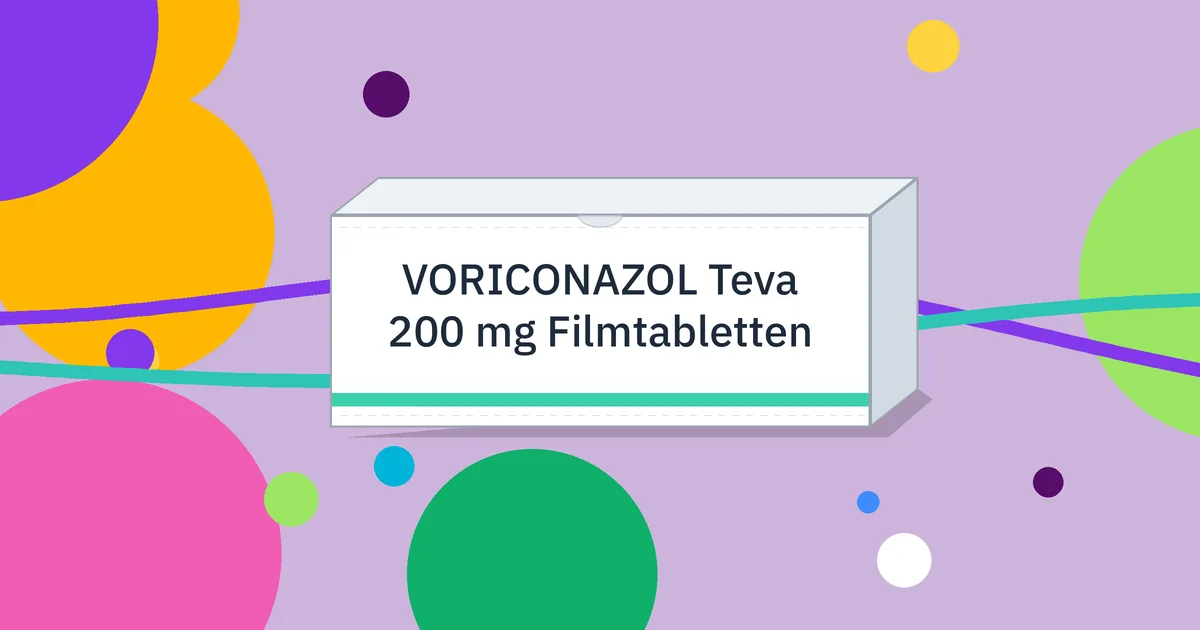 Symbolbild: Packung mit der Aufschrift VORICONAZOL Teva 200 mg Filmtabletten (PZN 20012608) – Verfügbarkeit und Bezug in Apotheken in Frankfurt am Main