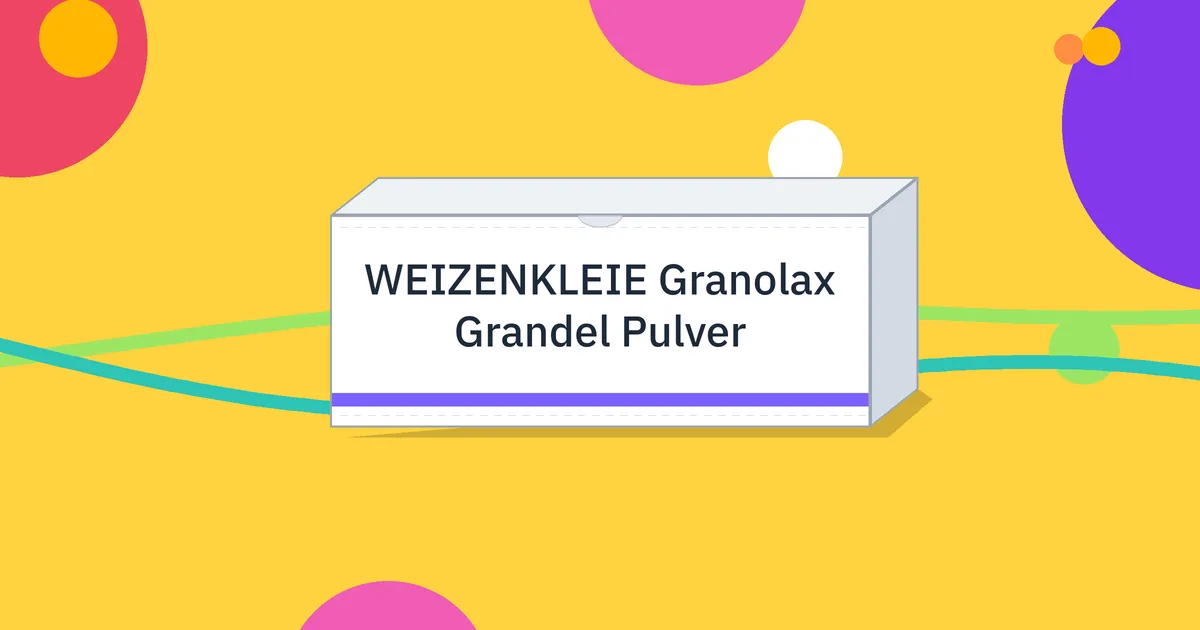 Symbolbild: Packung mit der Aufschrift WEIZENKLEIE Granolax Grandel Pulver (PZN 03684499) – Verfügbarkeit und Bezug in Apotheken in Frankfurt am Main