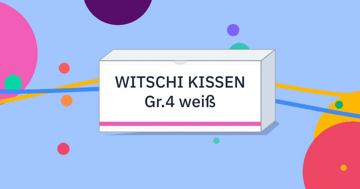 Symbolbild: Packung mit der Aufschrift WITSCHI KISSEN Gr.4 weiß (PZN 03668649) – Verfügbarkeit und Bezug in Apotheken in Frankfurt am Main