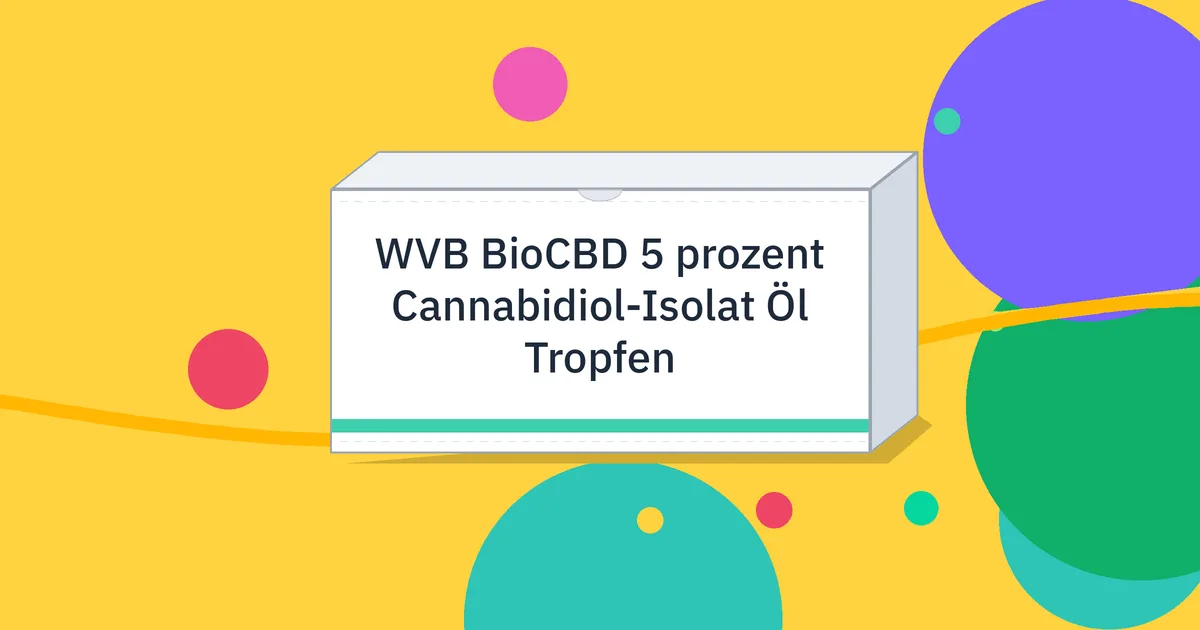 Symbolbild: Packung mit der Aufschrift WVB BioCBD 5 prozent Cannabidiol-Isolat Öl Tropfen (PZN 16131678) – Verfügbarkeit und Bezug in Apotheken in Frankfurt am Main