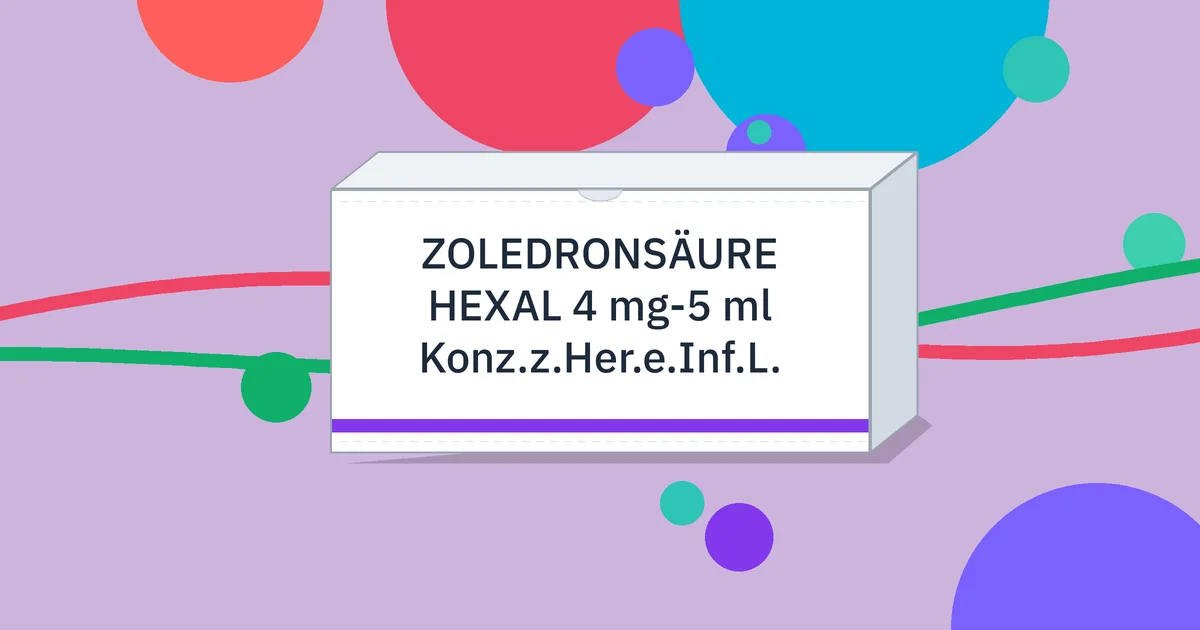 Symbolbild: Packung mit der Aufschrift ZOLEDRONSÄURE HEXAL 4 mg-5 ml Konz.z.Her.e.Inf.L. (PZN 09929140) – Verfügbarkeit und Bezug in Apotheken in Frankfurt am Main