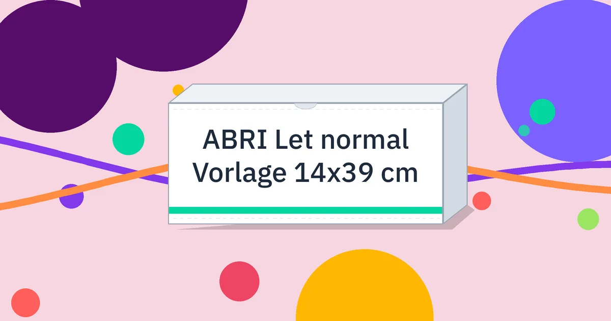 Symbolbild: Packung mit der Aufschrift ABRI Let normal Vorlage 14x39 cm (PZN 10389631) – Verfügbarkeit und Bezug in Apotheken in Frankfurt am Main