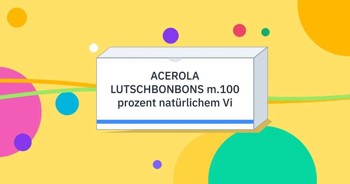 Symbolbild: Packung mit der Aufschrift ACEROLA LUTSCHBONBONS m.100 prozent natürlichem Vi (PZN 12393588) – Verfügbarkeit und Bezug in Apotheken in Frankfurt am Main
