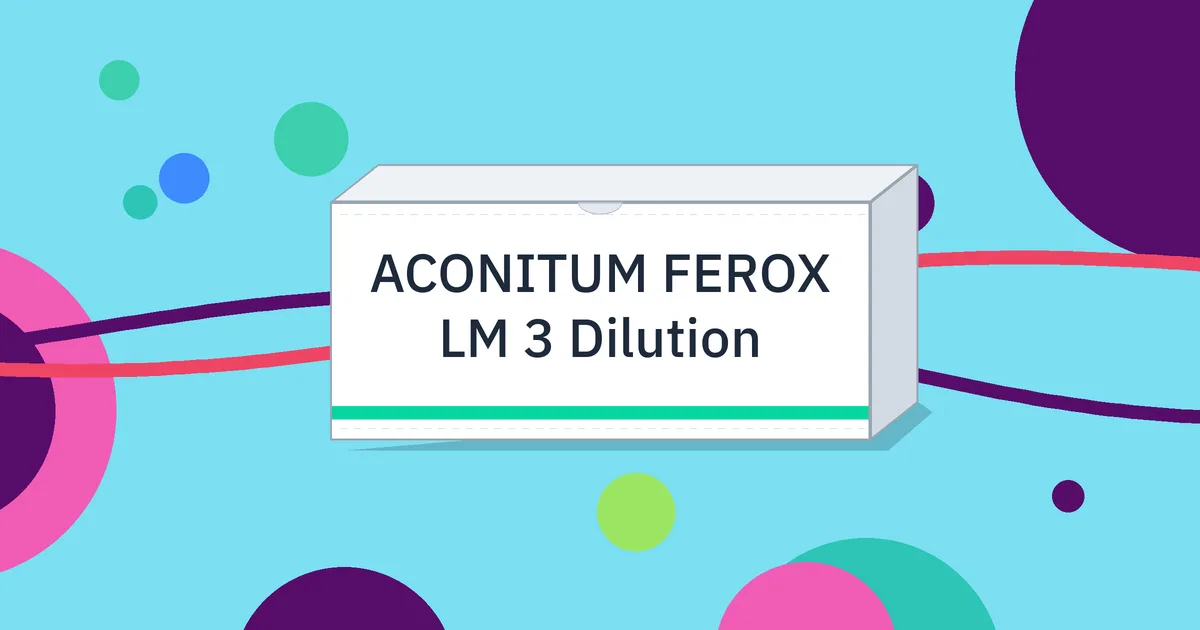 Symbolbild: Packung mit der Aufschrift ACONITUM FEROX LM 3 Dilution (PZN 13290301) – Verfügbarkeit und Bezug in Apotheken in Frankfurt am Main