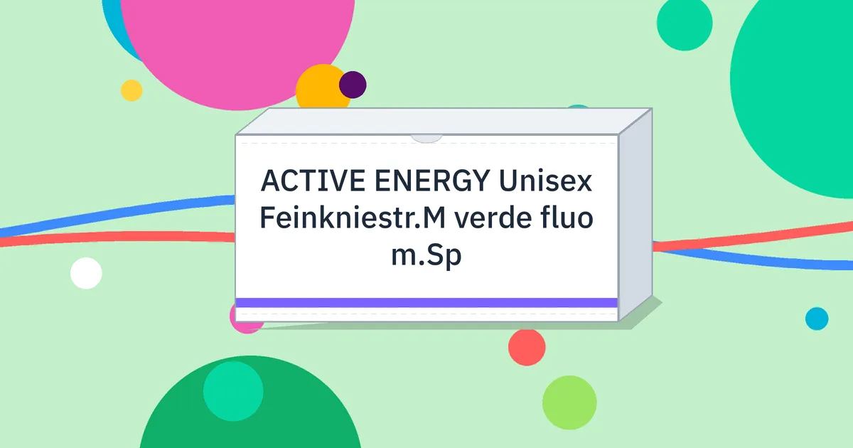 Symbolbild: Packung mit der Aufschrift ACTIVE ENERGY Unisex Feinkniestr.M verde fluo m.Sp (PZN 16194331) – Verfügbarkeit und Bezug in Apotheken in Frankfurt am Main