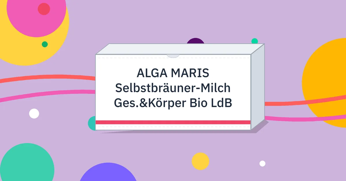 Symbolbild: Packung mit der Aufschrift ALGA MARIS Selbstbräuner-Milch Ges.&Körper Bio LdB (PZN 16587013) – Verfügbarkeit und Bezug in Apotheken in Frankfurt am Main