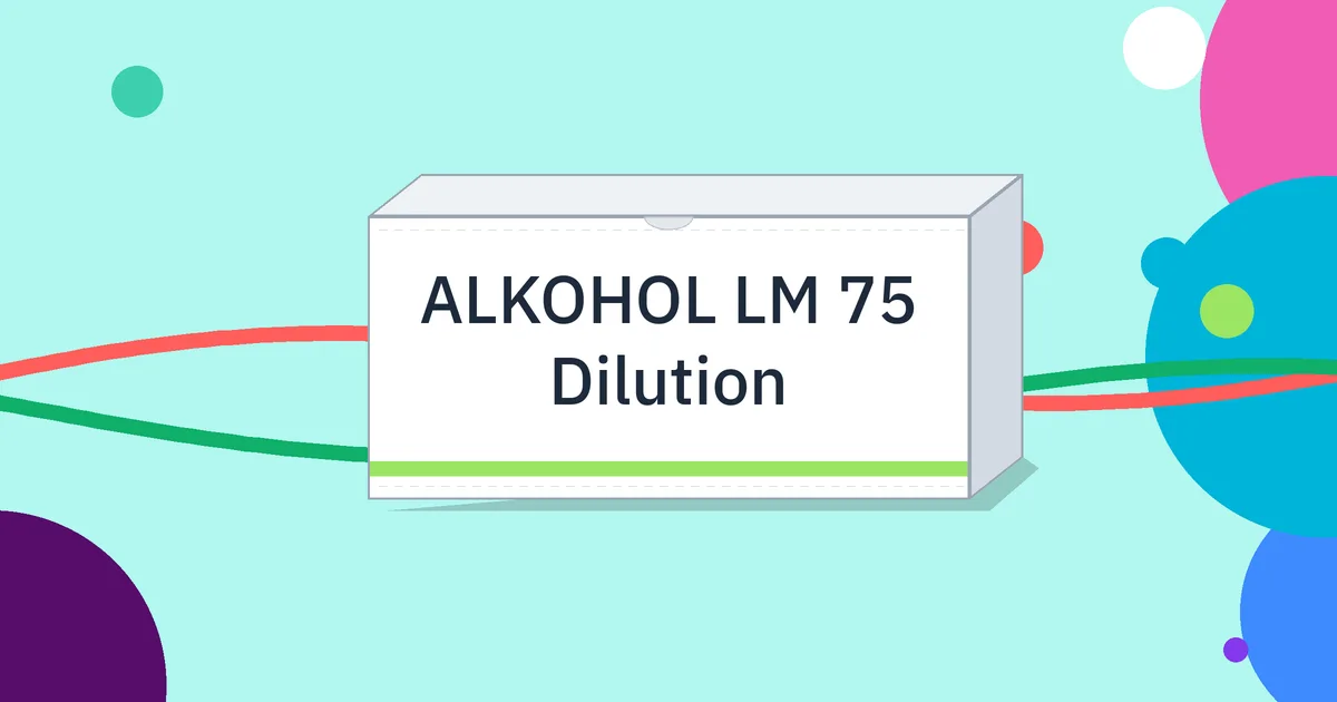 Symbolbild: Packung mit der Aufschrift ALKOHOL LM 75 Dilution (PZN 13311368) – Verfügbarkeit und Bezug in Apotheken in Frankfurt am Main