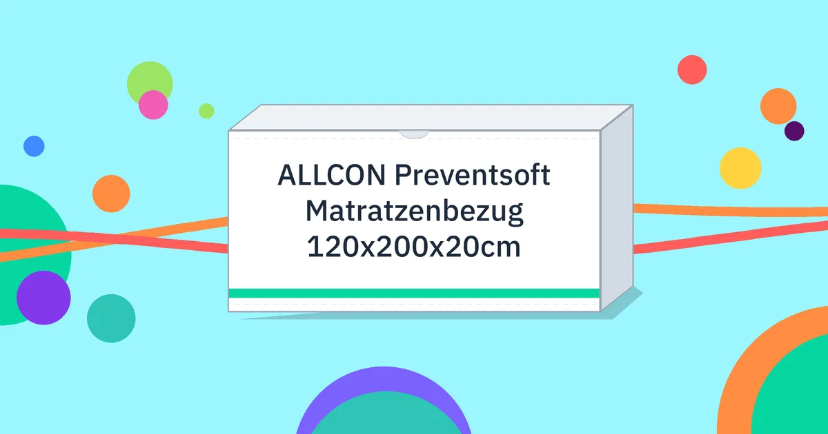 Symbolbild: Packung mit der Aufschrift ALLCON Preventsoft Matratzenbezug 120x200x20cm (PZN 03057526) – Verfügbarkeit und Bezug in Apotheken in Frankfurt am Main
