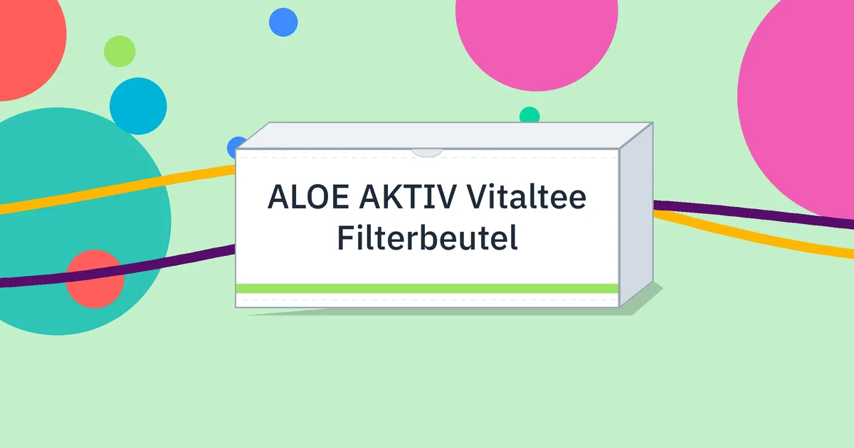 Symbolbild: Packung mit der Aufschrift ALOE AKTIV Vitaltee Filterbeutel (PZN 01505624) – Verfügbarkeit und Bezug in Apotheken in Frankfurt am Main