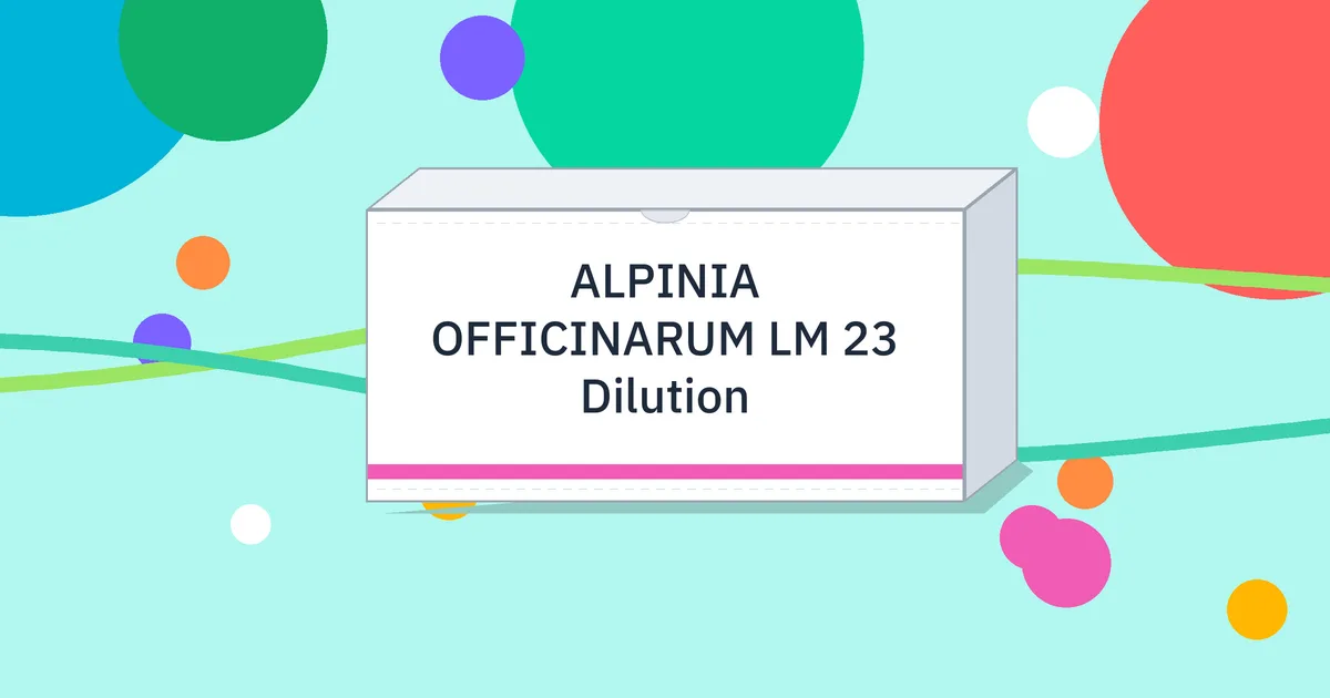 Symbolbild: Packung mit der Aufschrift ALPINIA OFFICINARUM LM 23 Dilution (PZN 13313953) – Verfügbarkeit und Bezug in Apotheken in Frankfurt am Main
