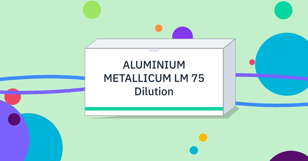 Symbolbild: Packung mit der Aufschrift ALUMINIUM METALLICUM LM 75 Dilution (PZN 12759635) – Verfügbarkeit und Bezug in Apotheken in Frankfurt am Main