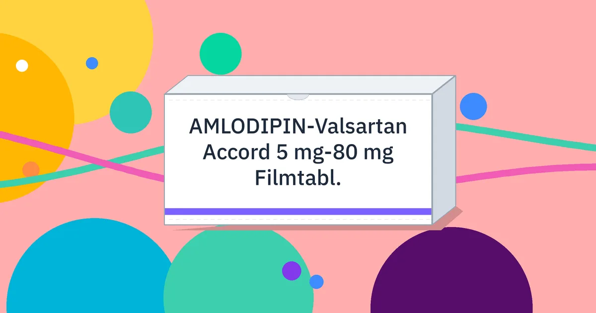 Symbolbild: Packung mit der Aufschrift AMLODIPIN-Valsartan Accord 5 mg-80 mg Filmtabl. (PZN 17844400) – Verfügbarkeit und Bezug in Apotheken in Frankfurt am Main