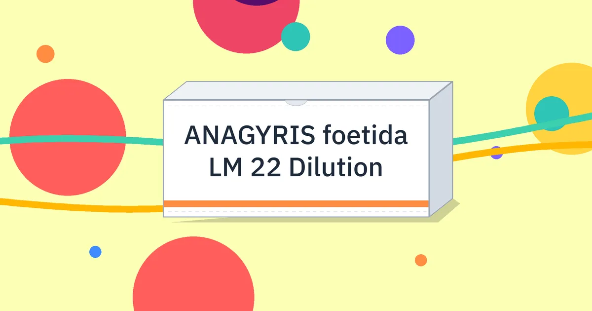 Symbolbild: Packung mit der Aufschrift ANAGYRIS foetida LM 22 Dilution (PZN 13328452) – Verfügbarkeit und Bezug in Apotheken in Frankfurt am Main