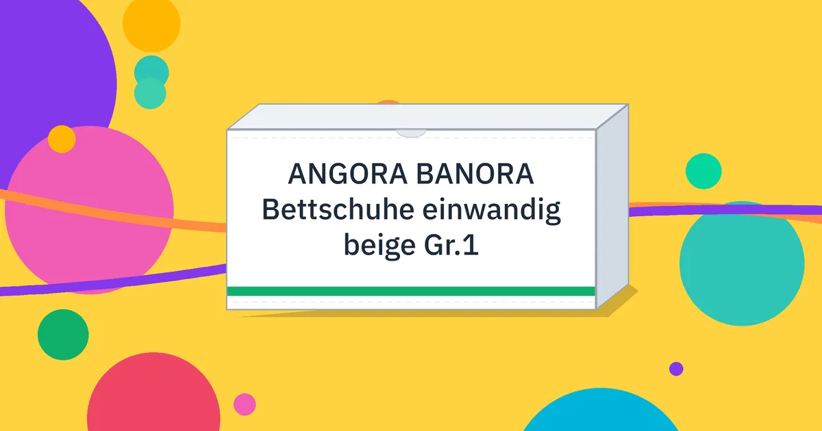 Symbolbild: Packung mit der Aufschrift ANGORA BANORA Bettschuhe einwandig beige Gr.1 (PZN 01600676) – Verfügbarkeit und Bezug in Apotheken in Frankfurt am Main