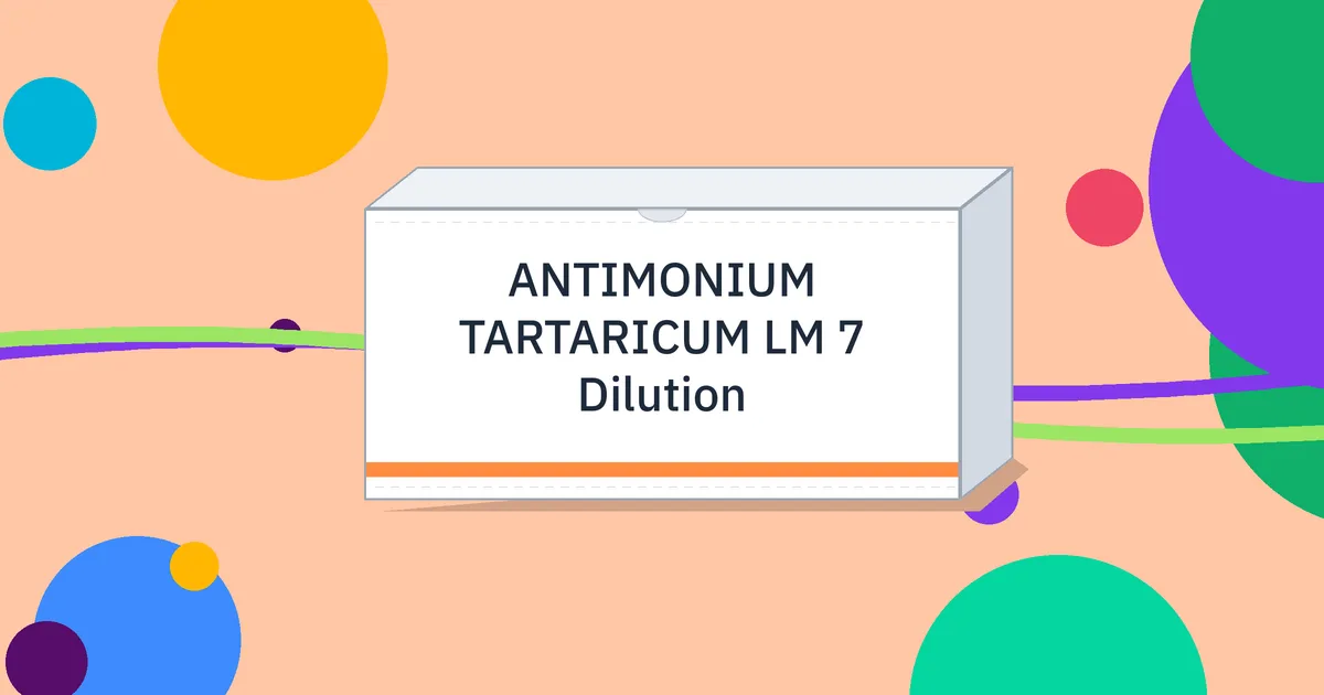 Symbolbild: Packung mit der Aufschrift ANTIMONIUM TARTARICUM LM 7 Dilution (PZN 12764613) – Verfügbarkeit und Bezug in Apotheken in Frankfurt am Main