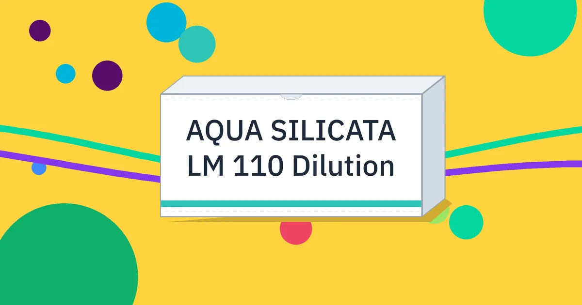 Symbolbild: Packung mit der Aufschrift AQUA SILICATA LM 110 Dilution (PZN 13383445) – Verfügbarkeit und Bezug in Apotheken in Frankfurt am Main