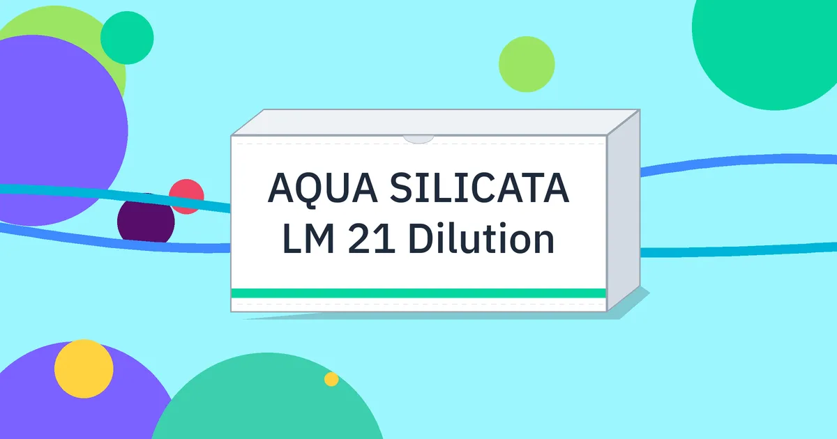 Symbolbild: Packung mit der Aufschrift AQUA SILICATA LM 21 Dilution (PZN 13383089) – Verfügbarkeit und Bezug in Apotheken in Frankfurt am Main