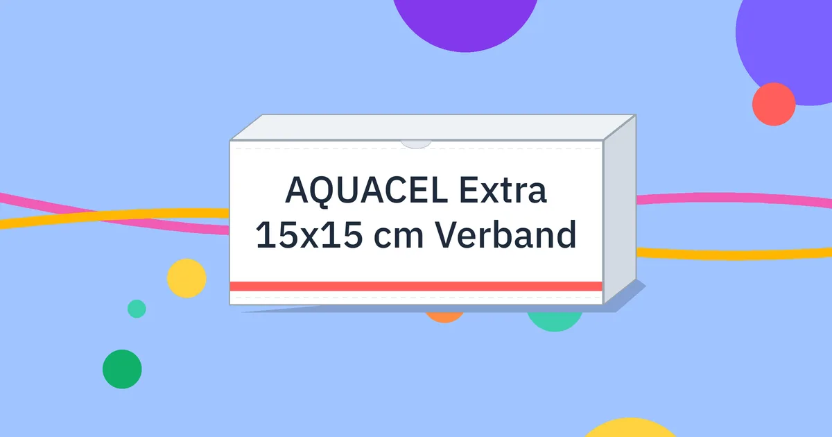 Symbolbild: Packung mit der Aufschrift AQUACEL Extra 15x15 cm Verband (PZN 19698457) – Verfügbarkeit und Bezug in Apotheken in Frankfurt am Main