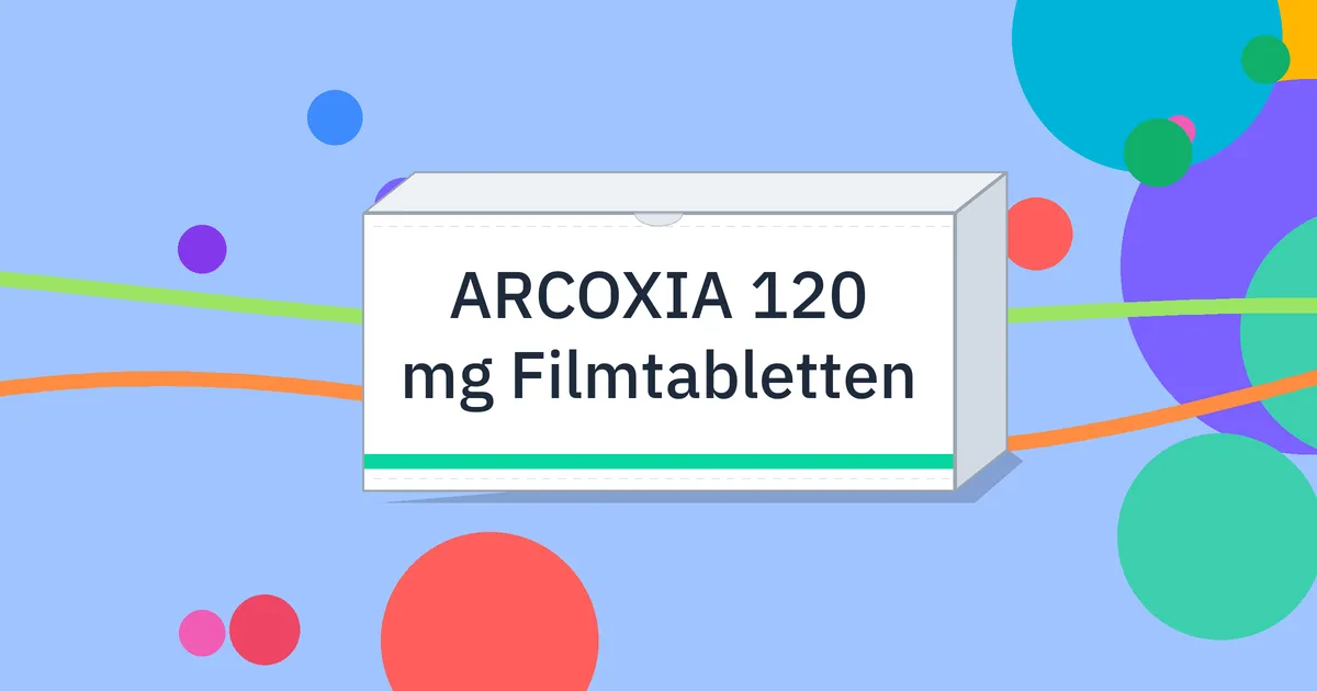 Symbolbild: Packung mit der Aufschrift ARCOXIA 120 mg Filmtabletten (PZN 05362400) – Verfügbarkeit und Bezug in Apotheken in Frankfurt am Main
