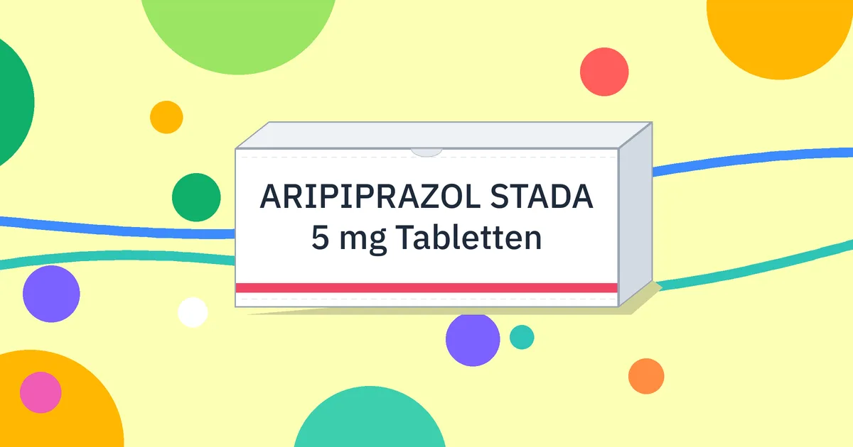 Symbolbild: Packung mit der Aufschrift ARIPIPRAZOL STADA 5 mg Tabletten (PZN 20012548) – Verfügbarkeit und Bezug in Apotheken in Frankfurt am Main