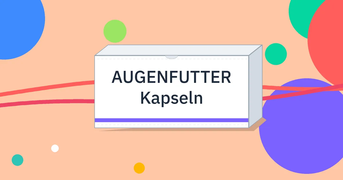 Symbolbild: Packung mit der Aufschrift AUGENFUTTER Kapseln (PZN 07585297) – Verfügbarkeit und Bezug in Apotheken in Frankfurt am Main