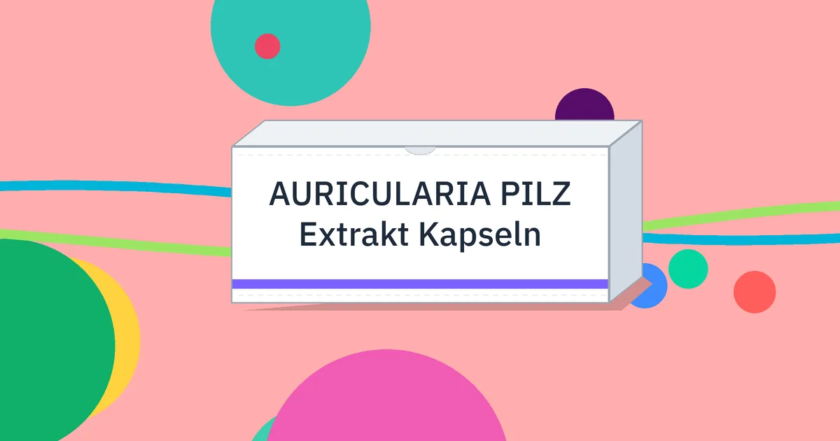 Symbolbild: Packung mit der Aufschrift AURICULARIA PILZ Extrakt Kapseln (PZN 10310055) – Verfügbarkeit und Bezug in Apotheken in Frankfurt am Main