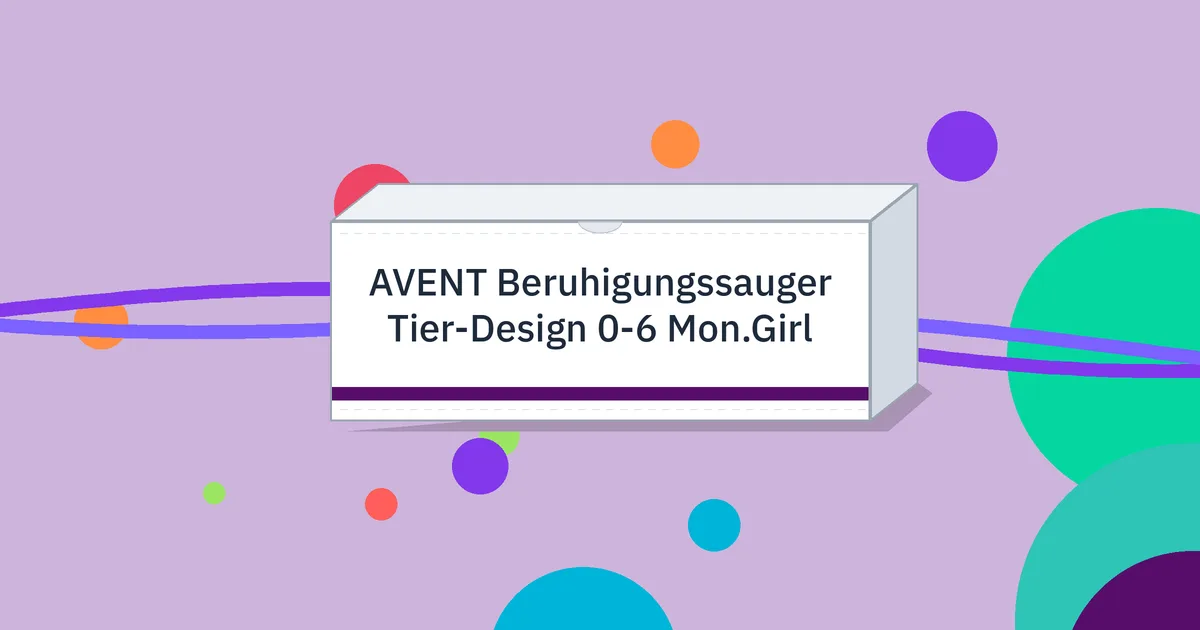 Symbolbild: Packung mit der Aufschrift AVENT Beruhigungssauger Tier-Design 0-6 Mon.Girl (PZN 11380862) – Verfügbarkeit und Bezug in Apotheken in Frankfurt am Main