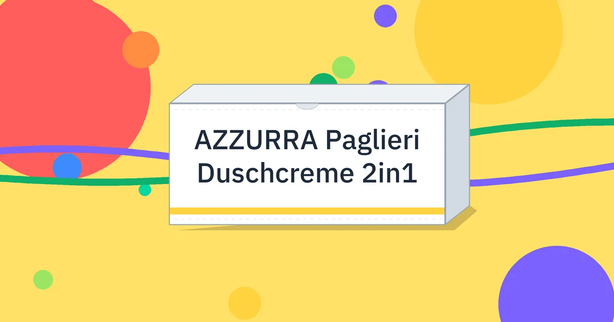 Symbolbild: Packung mit der Aufschrift AZZURRA Paglieri Duschcreme 2in1 (PZN 07624896) – Verfügbarkeit und Bezug in Apotheken in Frankfurt am Main