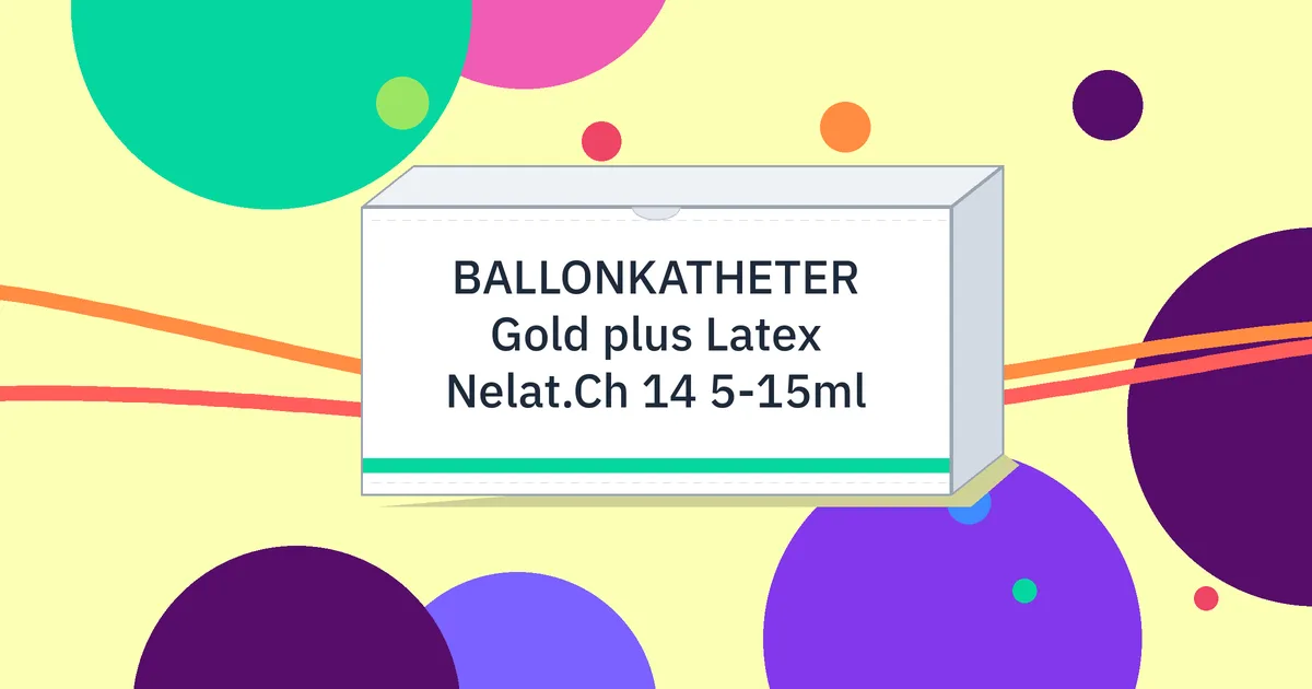 Symbolbild: Packung mit der Aufschrift BALLONKATHETER Gold plus Latex Nelat.Ch 14 5-15ml (PZN 04903549) – Verfügbarkeit und Bezug in Apotheken in Frankfurt am Main