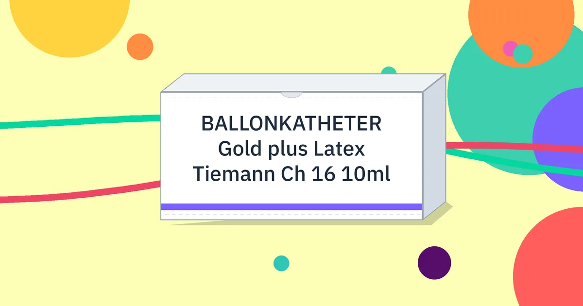 Symbolbild: Packung mit der Aufschrift BALLONKATHETER Gold plus Latex Tiemann Ch 16 10ml (PZN 04904773) – Verfügbarkeit und Bezug in Apotheken in Frankfurt am Main