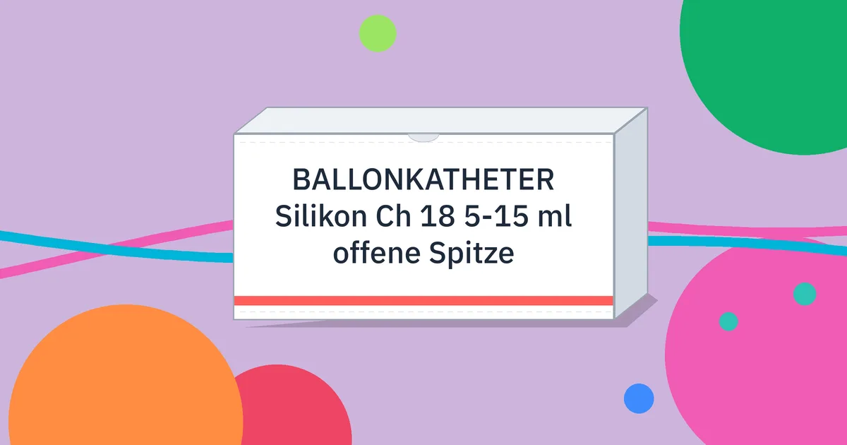 Symbolbild: Packung mit der Aufschrift BALLONKATHETER Silikon Ch 18 5-15 ml offene Spitze (PZN 00972654) – Verfügbarkeit und Bezug in Apotheken in Frankfurt am Main