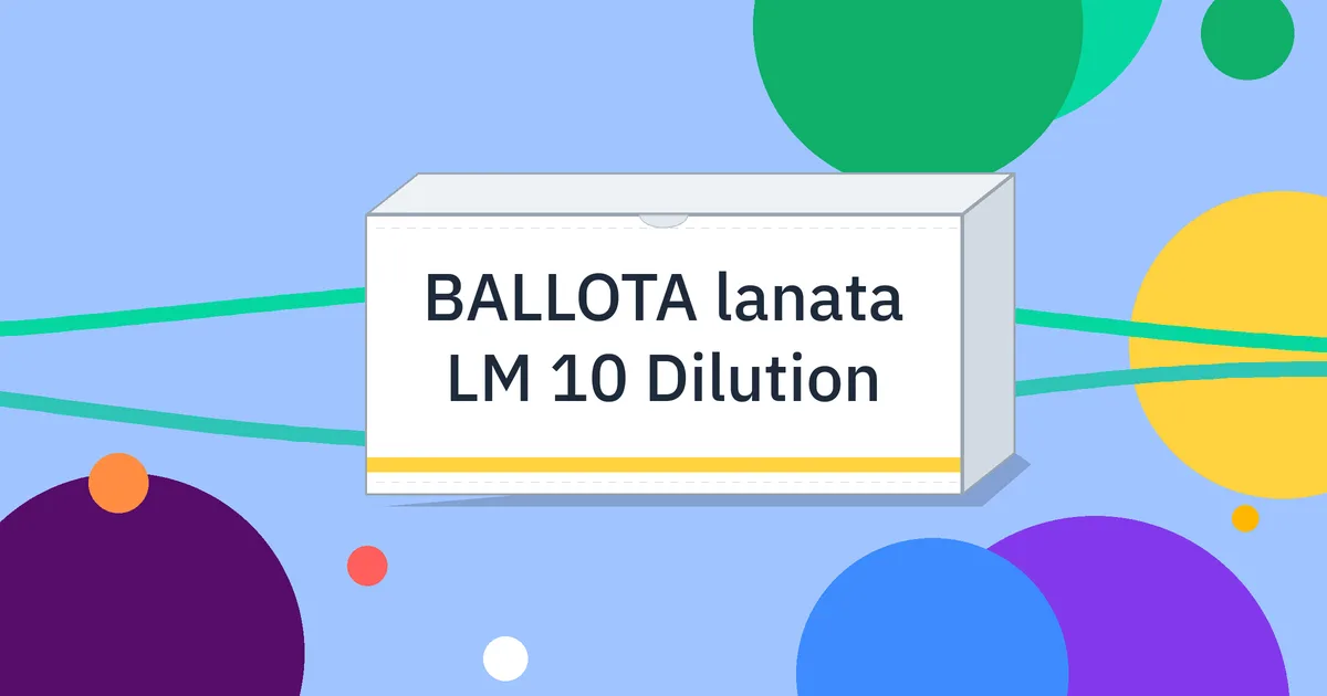 Symbolbild: Packung mit der Aufschrift BALLOTA lanata LM 10 Dilution (PZN 13373895) – Verfügbarkeit und Bezug in Apotheken in Frankfurt am Main