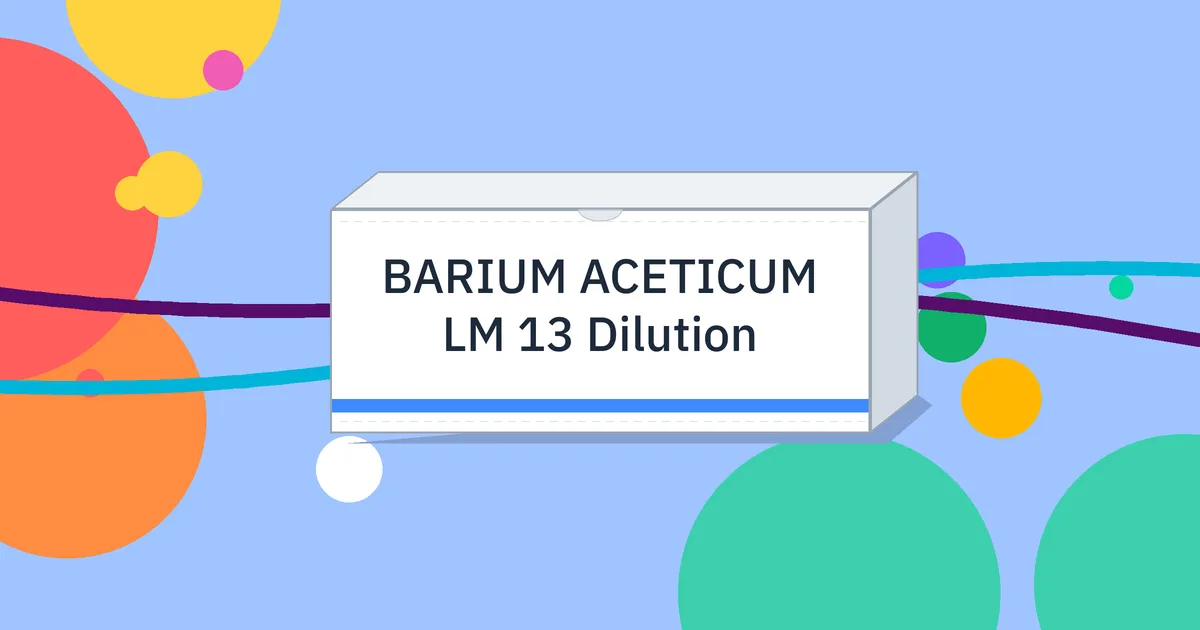 Symbolbild: Packung mit der Aufschrift BARIUM ACETICUM LM 13 Dilution (PZN 12788542) – Verfügbarkeit und Bezug in Apotheken in Frankfurt am Main