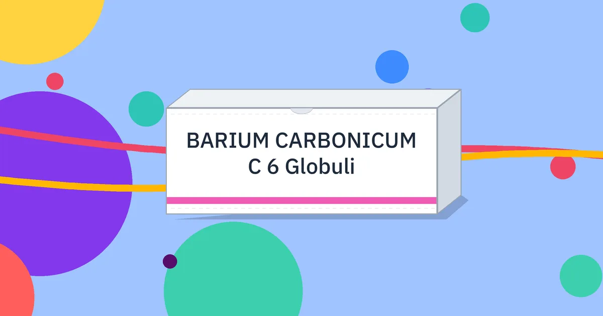 Symbolbild: Packung mit der Aufschrift BARIUM CARBONICUM C 6 Globuli (PZN 16669248) – Verfügbarkeit und Bezug in Apotheken in Frankfurt am Main