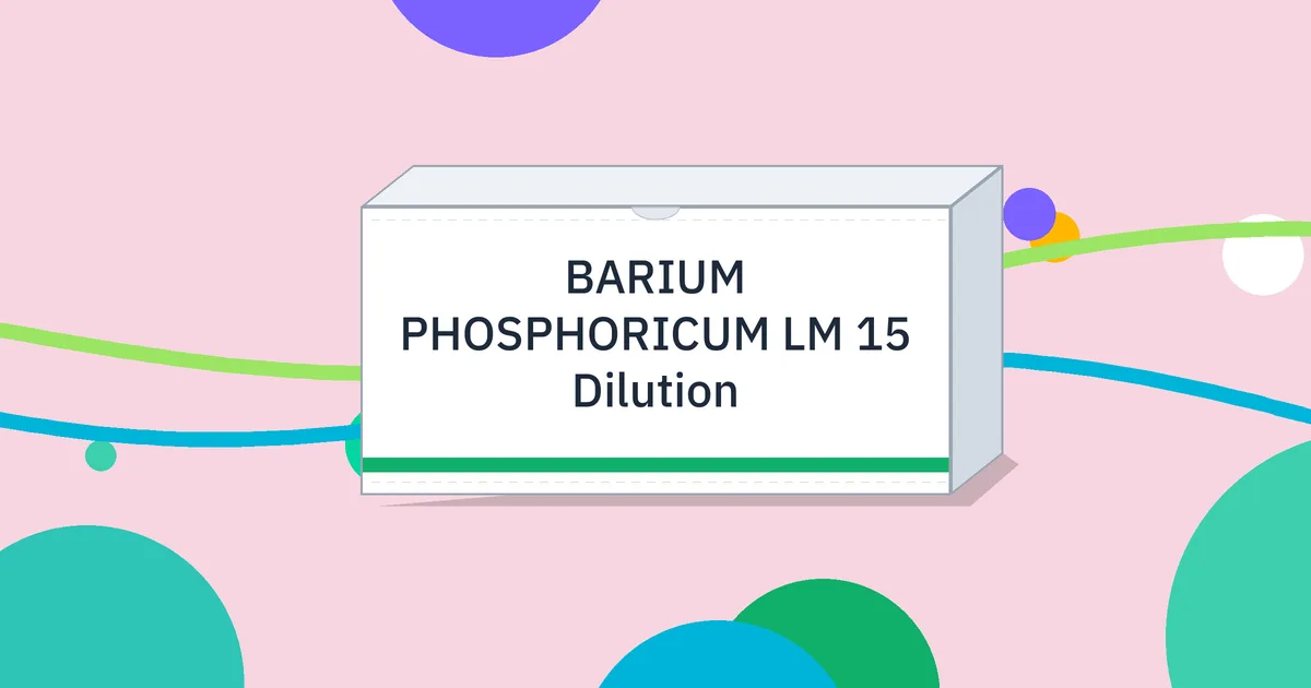 Symbolbild: Packung mit der Aufschrift BARIUM PHOSPHORICUM LM 15 Dilution (PZN 13379366) – Verfügbarkeit und Bezug in Apotheken in Frankfurt am Main