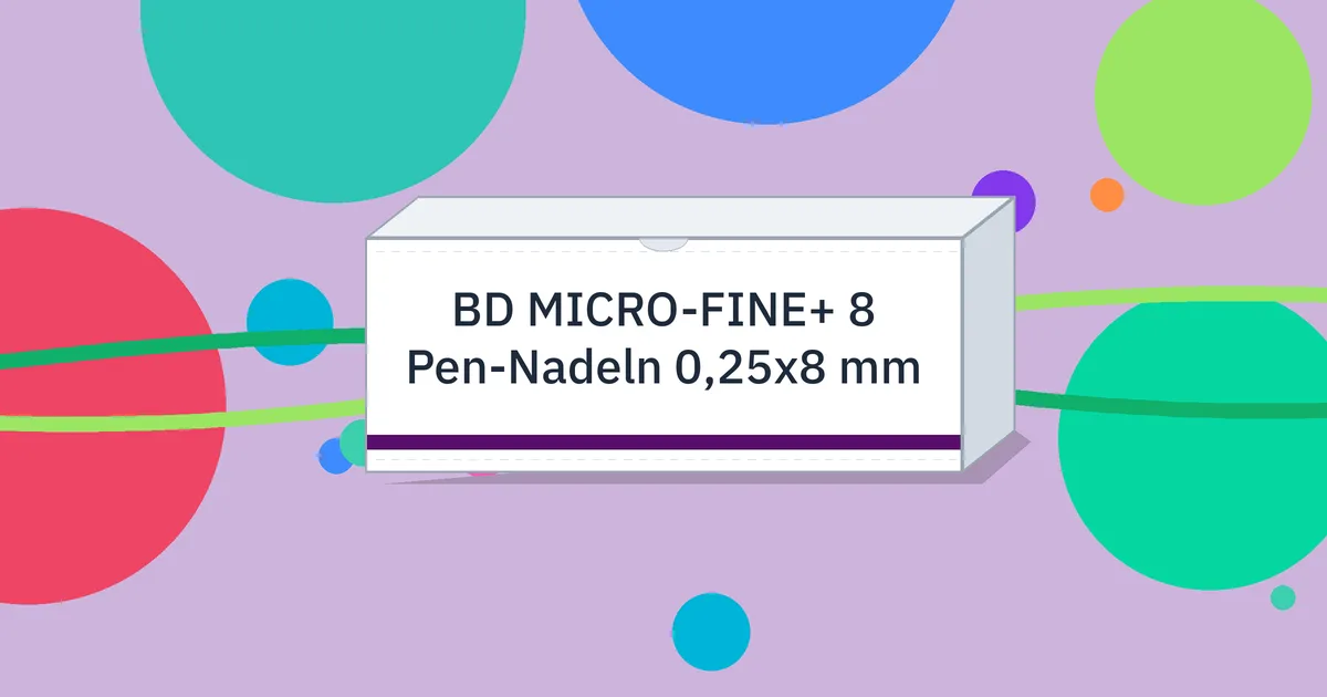 Symbolbild: Packung mit der Aufschrift BD MICRO-FINE+ 8 Pen-Nadeln 0,25x8 mm (PZN 09493085) – Verfügbarkeit und Bezug in Apotheken in Frankfurt am Main