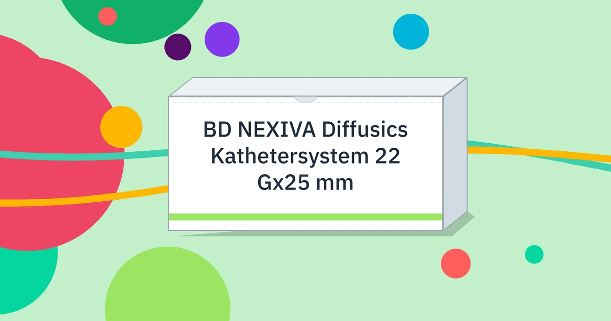 Symbolbild: Packung mit der Aufschrift BD NEXIVA Diffusics Kathetersystem 22 Gx25 mm (PZN 17830266) – Verfügbarkeit und Bezug in Apotheken in Frankfurt am Main