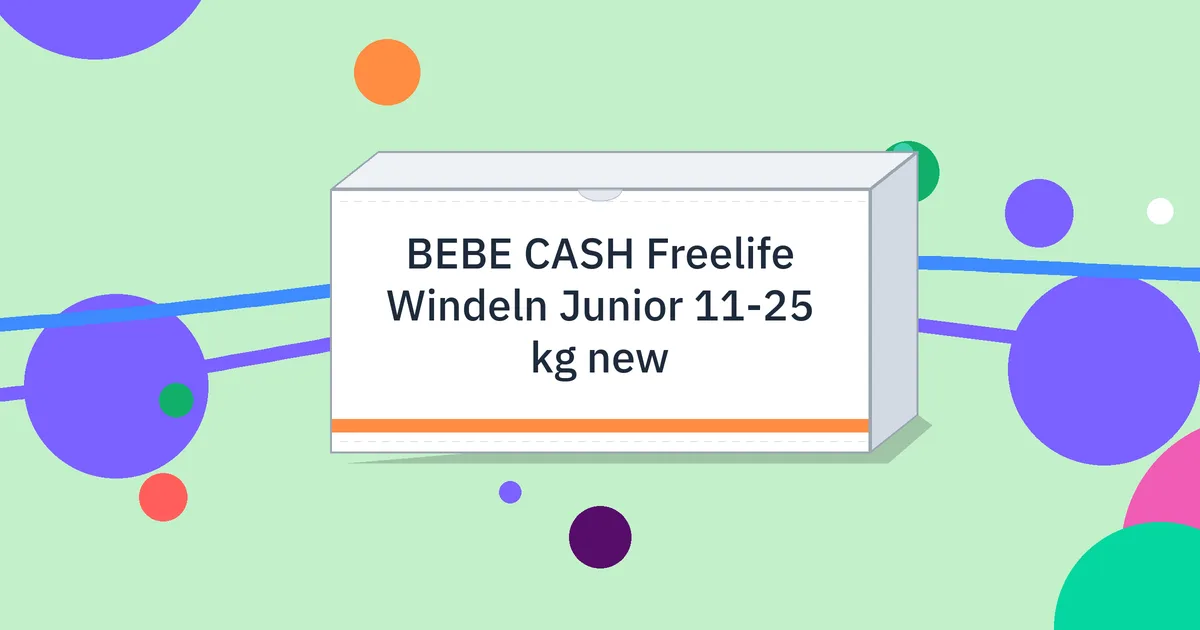 Symbolbild: Packung mit der Aufschrift BEBE CASH Freelife Windeln Junior 11-25 kg new (PZN 15578696) – Verfügbarkeit und Bezug in Apotheken in Frankfurt am Main