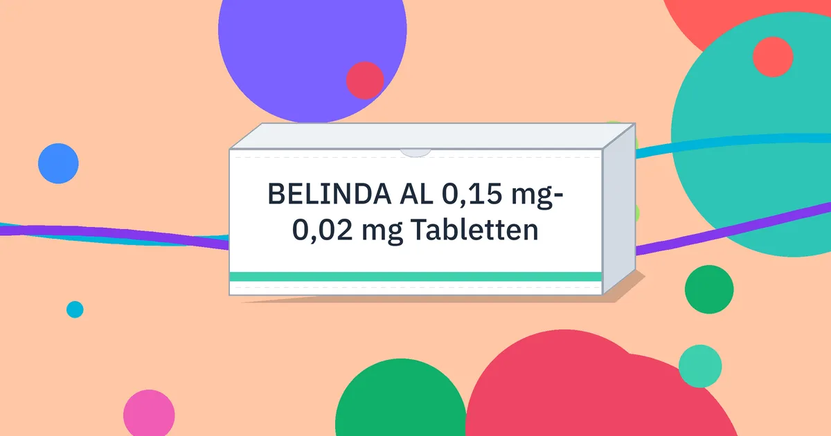 Symbolbild: Packung mit der Aufschrift BELINDA AL 0,15 mg-0,02 mg Tabletten (PZN 09744311) – Verfügbarkeit und Bezug in Apotheken in Frankfurt am Main