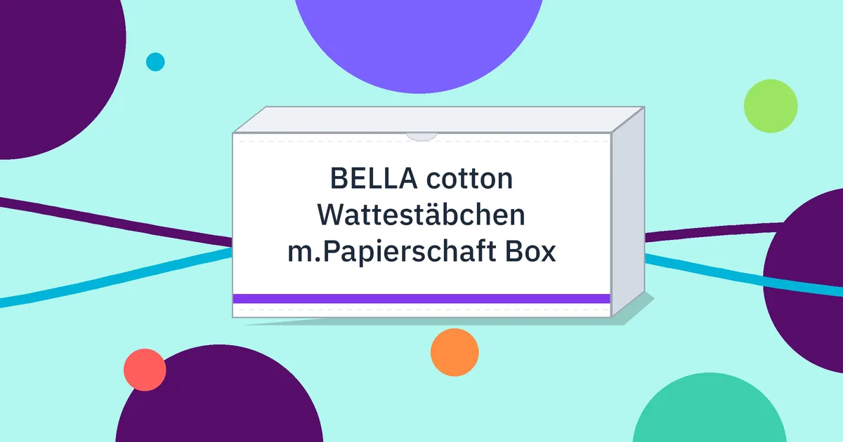 Symbolbild: Packung mit der Aufschrift BELLA cotton Wattestäbchen m.Papierschaft Box (PZN 18714071) – Verfügbarkeit und Bezug in Apotheken in Frankfurt am Main