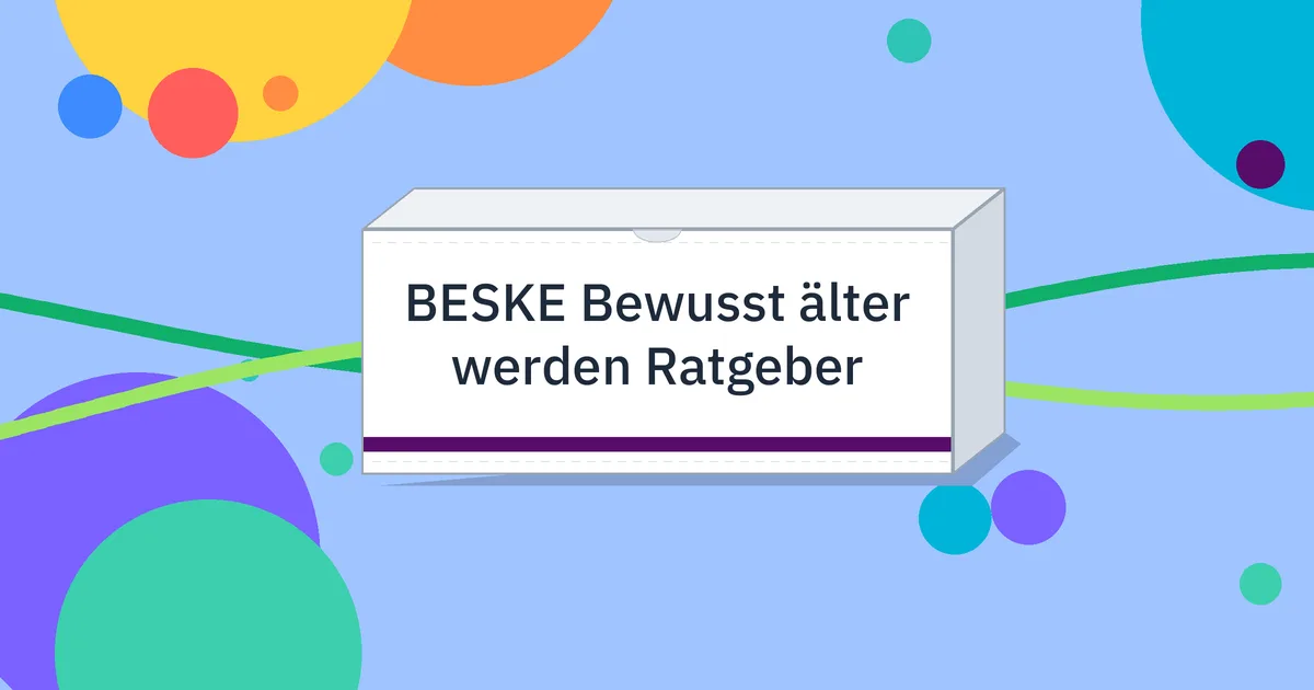 Symbolbild: Packung mit der Aufschrift BESKE Bewusst älter werden Ratgeber (PZN 10134693) – Verfügbarkeit und Bezug in Apotheken in Frankfurt am Main